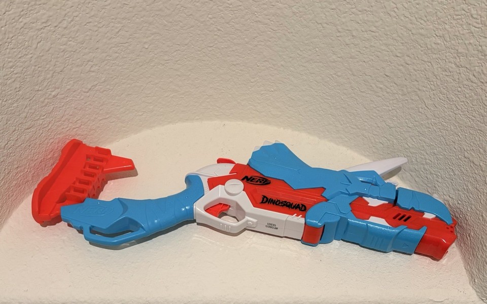 NERF Dino Squad Tricera-Blast Soft Dart Blaster Gun - 2 Pack | eBay