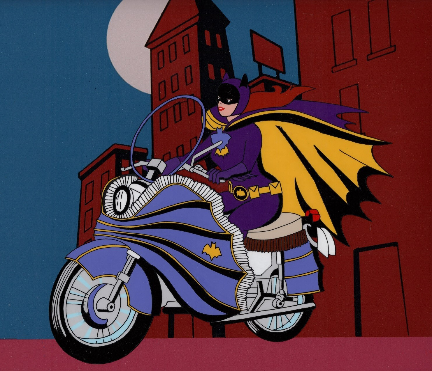 New Batman Batgirl Motorcycle Scene 1966 TV Series Hand Painted ...
