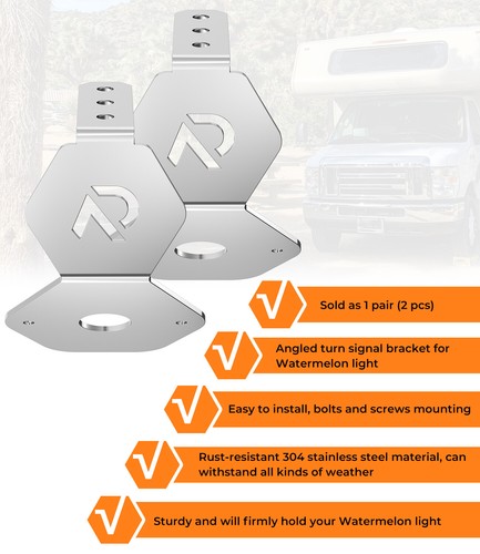 Mirror Turn Signal Angled L-Mirror Bracket Only LIGHT NOT INCLUDED (SET ...