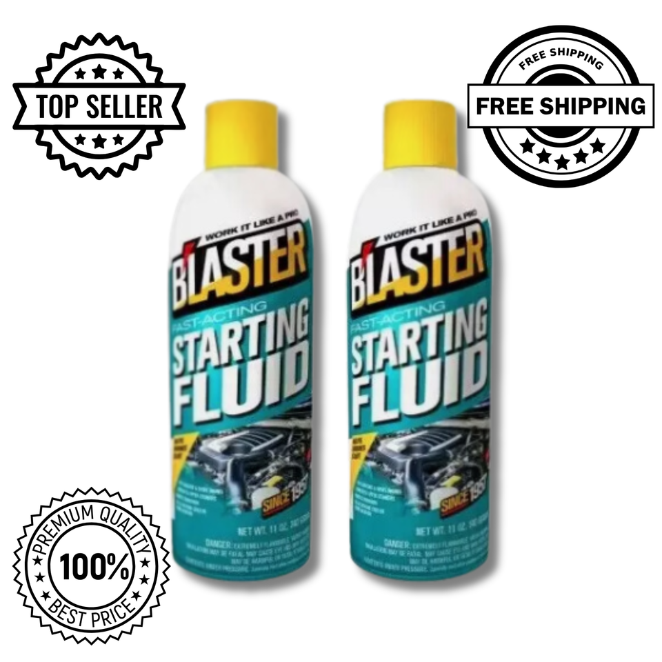 2 Pk 11oz Engine Starting Fluid Spray Fast-Acting Cold Start Boost ...