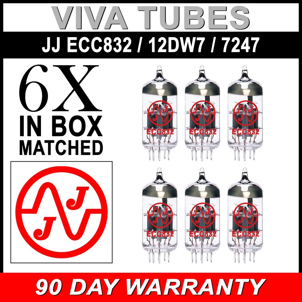 Gain Matched Sextet (6) JJ 12DW7 / ECC832 / 7247 Vacuum Tubes - Brand New | eBay