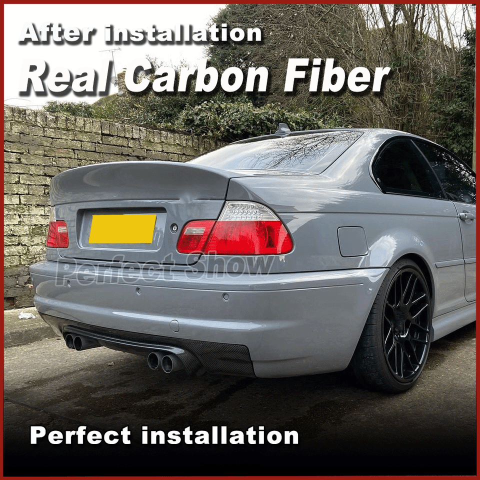 For BMW 3 Series E46 M3 2001-2007 Carbon Fiber Rear Bumper Diffuser ...