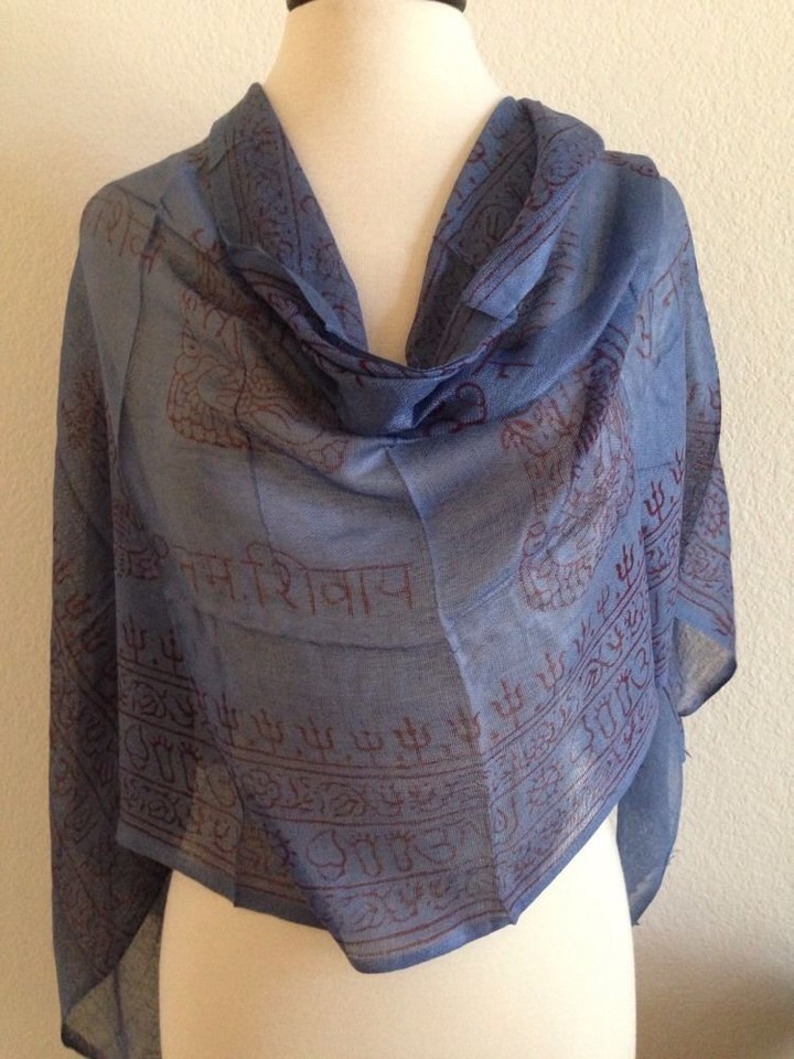 Om Yoga Meditation Hare Rama Ram Hare Krishna Scarf Handmade Fair Trade ...