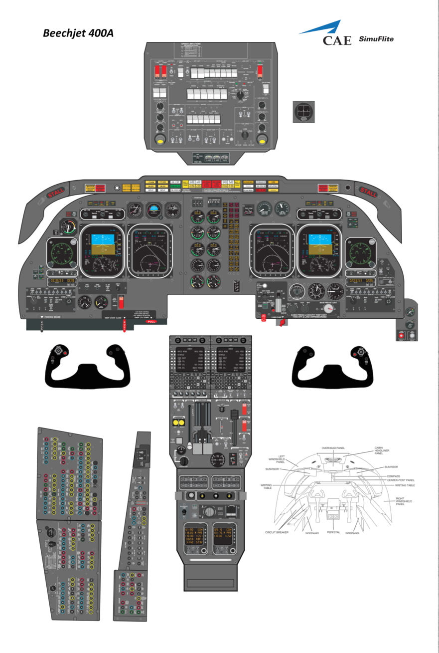 HAWKER 400 XP beechjet 400 A Cockpit Poster 24in x 36in | eBay