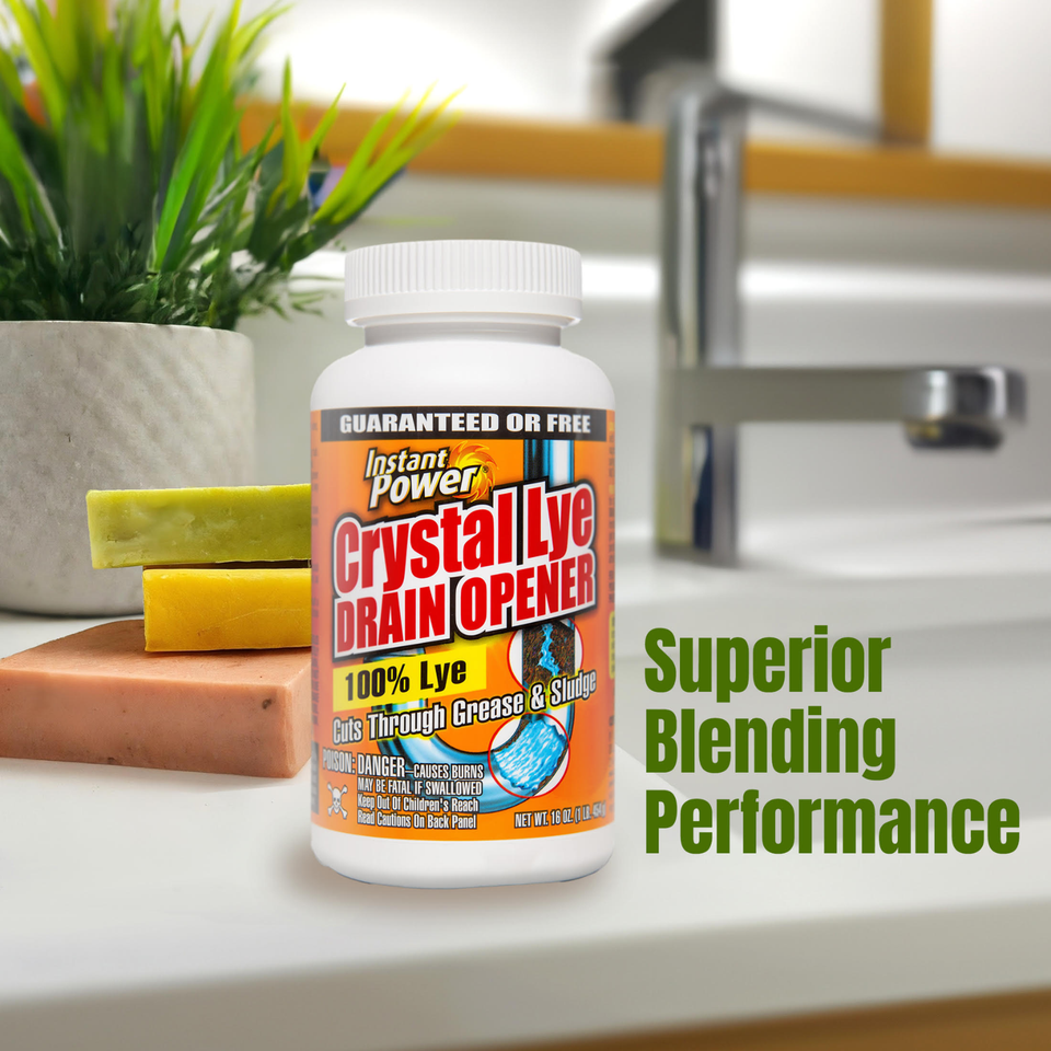 Instant Power Crystal Lye Drain Opener, 16 oz Free shipping, 2 pack, 100% Lye | eBay