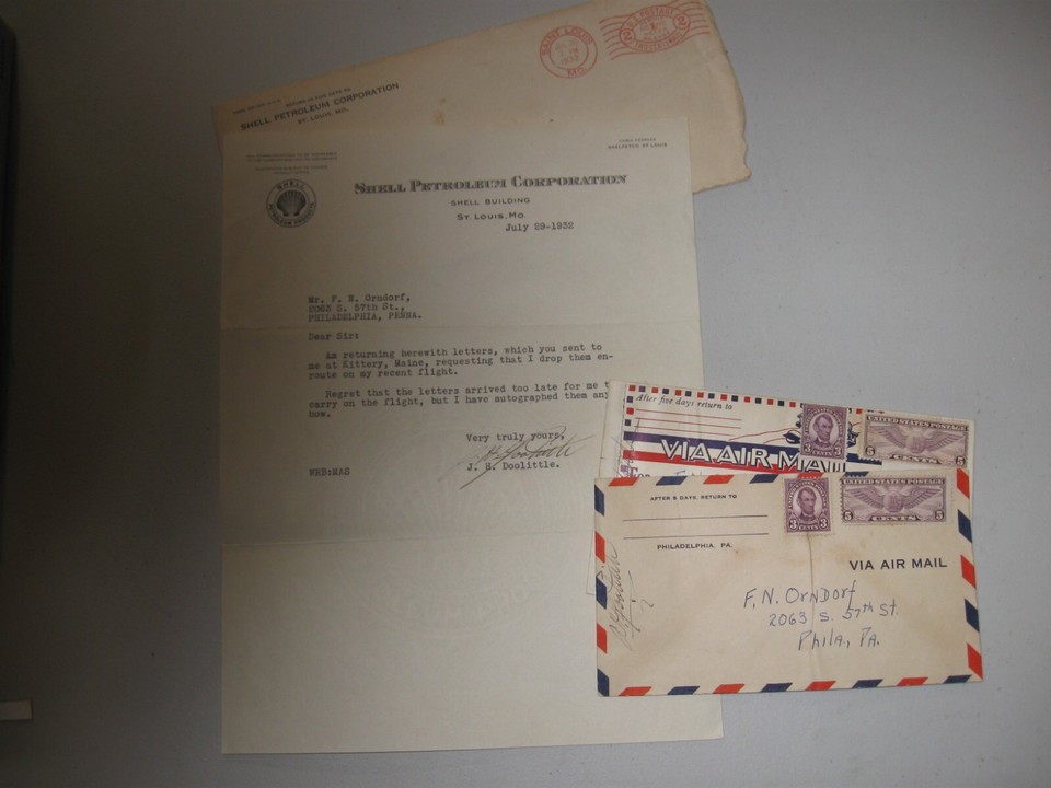 JAMES H. "JIMMY" DOOLITTLE - Signed Letter & Covers - 1932 | eBay