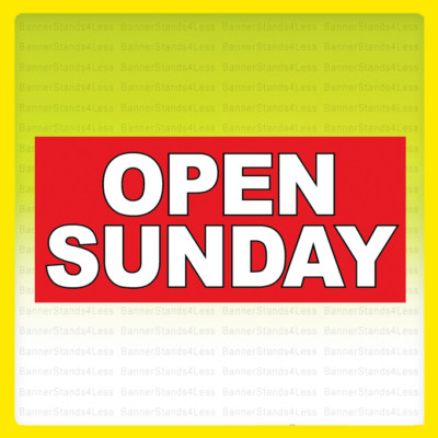 18x36 Inch OPEN SUNDAY Vinyl Banner Sign - rb | eBay