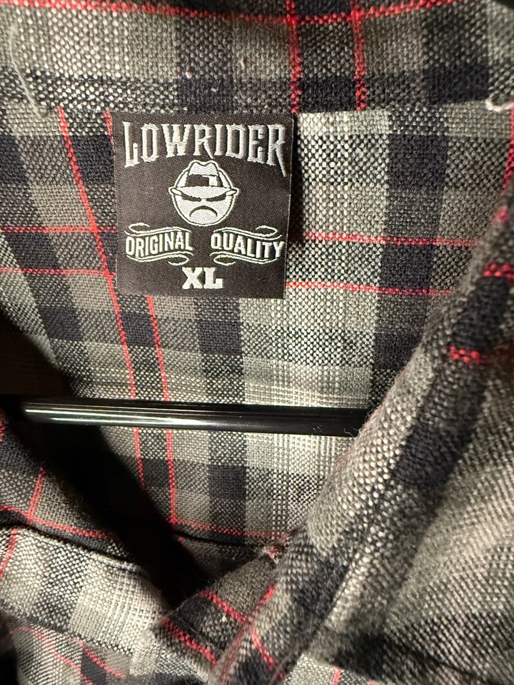 Vtg Lowrider Old School Cholo Mens XL Plaid Button Short Sleeve Shirt ...