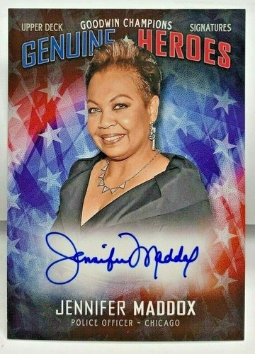 Jennifer Maddox 2018 UD Goodwin Champions Véritable Heroes Autographe ...
