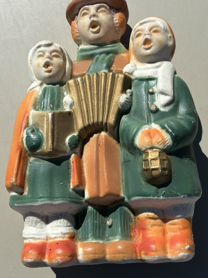 Vintage Tabletop Poloron Dickens Caroler Trio Blow Mold Singers 13.5 ...