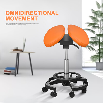 Dental Rotatable Adjustable Saddle Doctor Chair Imported Leather ...