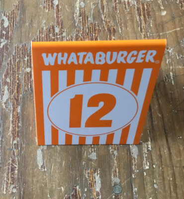 Whataburger Table Tent Number 12 Famous Burgers | eBay