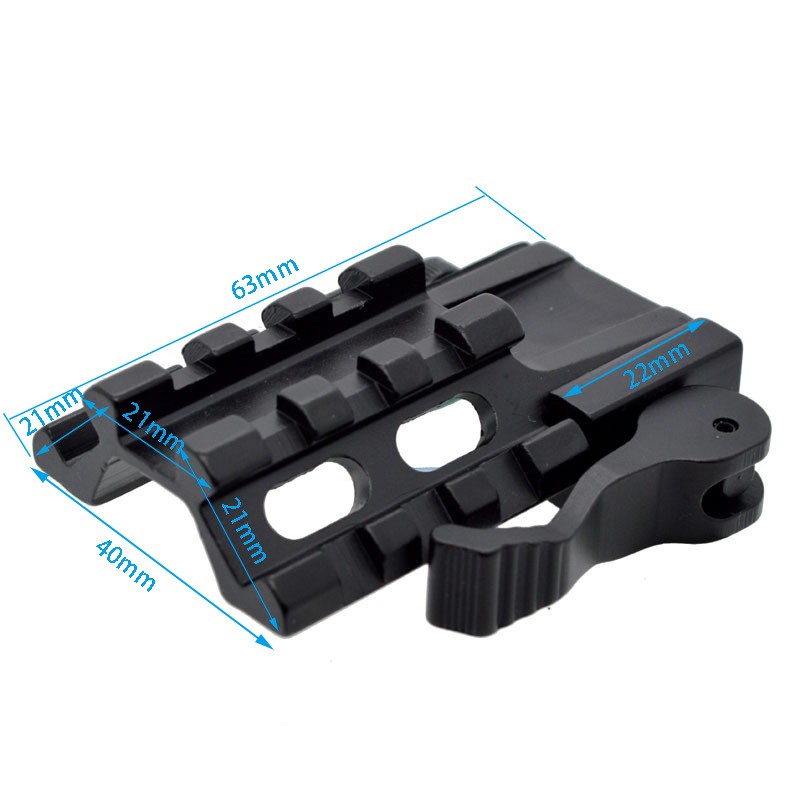 Tactical 45 Degree Angle Scope Mount Offset 4 Slot Side Rail 20MM For ...