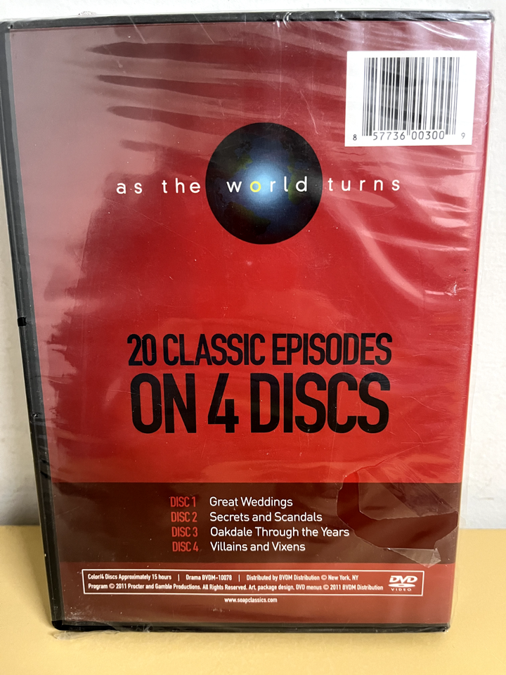 As the World Turns: 20 Classic Episodes - 4 Disc DVD Set, New & Sealed ...
