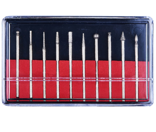 10PC MICRO DIAMOND BURR POLISHING SET TO FIT DREMMEL & OTHER MINI ...