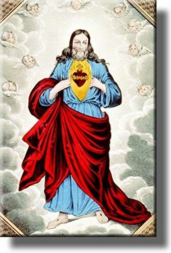 The Sacret Heart of Jesus Picture on Stretched Canvas, Wall Art Décor ...