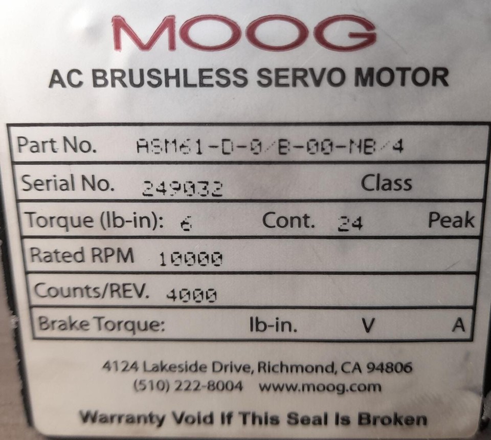 MOOG MOTOR ASM61-D-0/B-00-NB/4 | eBay