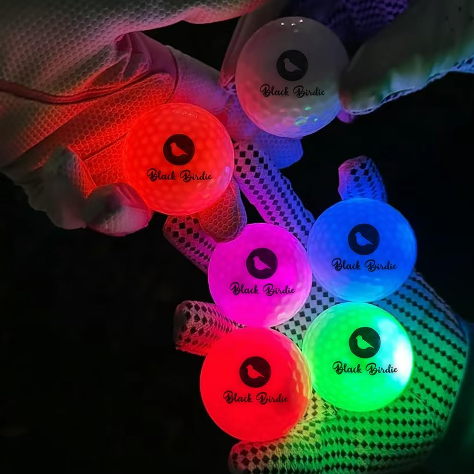 Glow in the Dark Balls 6-Pack LED Light up Golf Balls Set - Fun Night ...