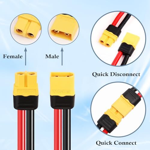 XT60 Extension Cable 10AWG XT60 to XT60 Cable with Male to Female 50FT ...
