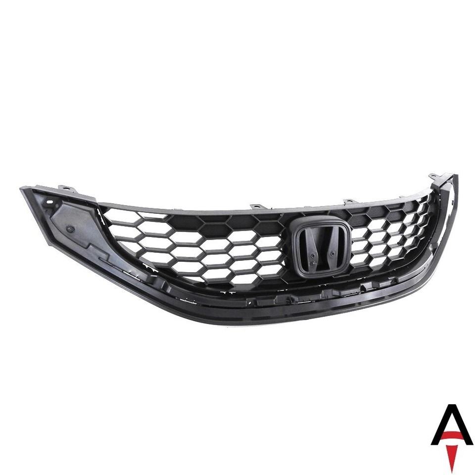 Black Upper Grille Grill w/ Honeycomb Insert For 2013-2015 Honda Civic ...