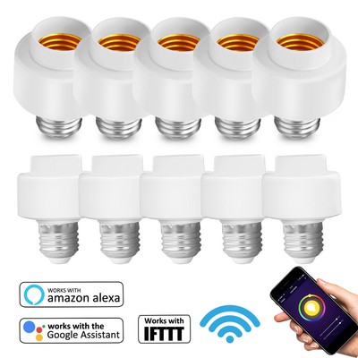 WiFi Smart Light Bulb Socket Adapter E27 E26 Lamp for Google Home Alexa ...