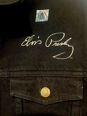 Vintage Elvis Presley Black Denim Jacket M Graceland EP25 EPE Legendary ...