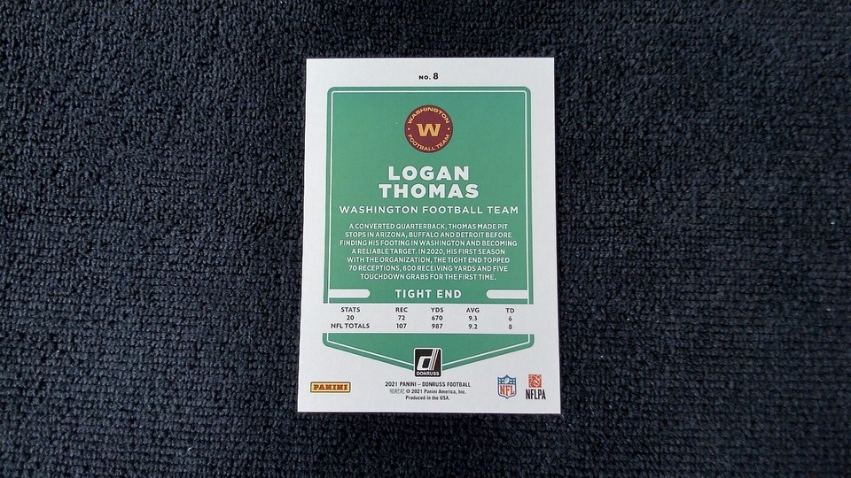 2021 Donruss | Logan Thomas | Commanders | Press Proof | Red | # 8 | eBay