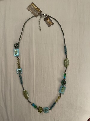 Treska Biscayne Bay Collection Silver Necklace With Blue And Green ...