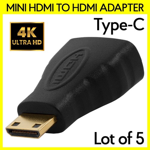 5PCS Mini HDMI Type C Male to Standard HDMI Female Adapter Connector ...