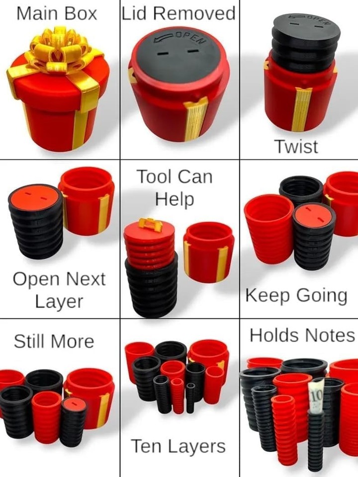 Annoying Nested Screw Gift Box 3D Printed Christmas Nesting Box Party ...