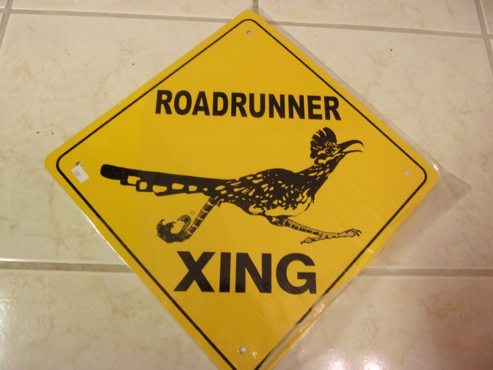 ROADRUNNER XING Aluminum Novelty Amber Sign 17" X 17" DIAGONAL SIGN ...