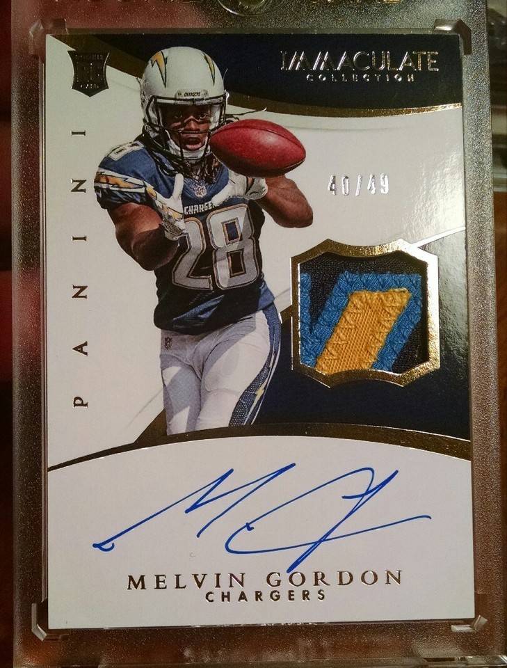 2015 Panini Immaculate MELVIN GORDON AUTOGRAPH/AUTO JERSEY PATCH /49 ...
