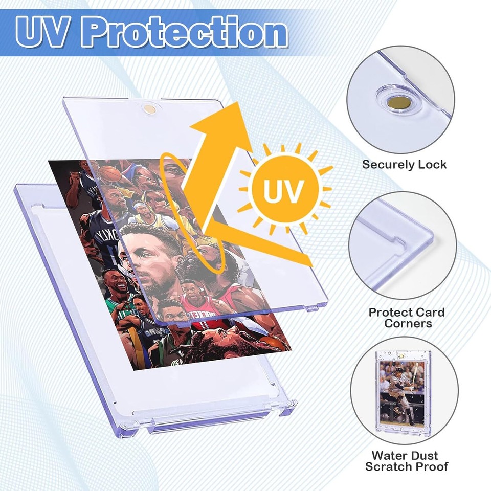 5/30/50 Pack Magnetic Trading Sports Card Holders 35pt One-Touch UV Protection | eBay
