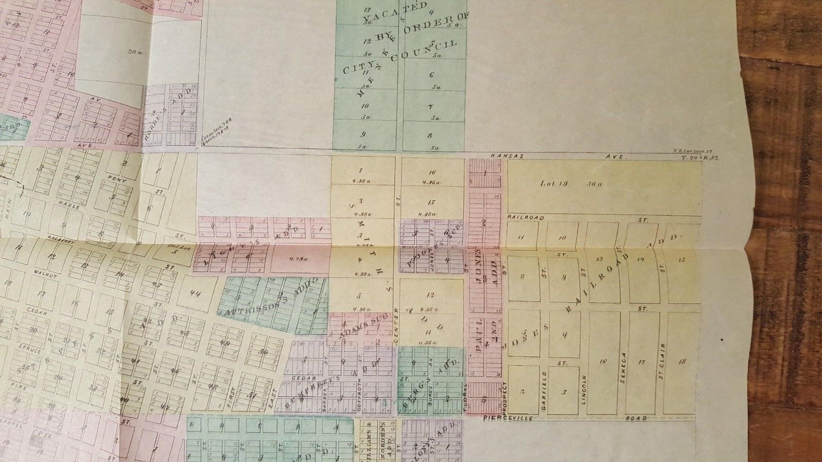 Antique Colored MAP - GARDEN CITY - FINNEY COUNTY - 1887 KANSAS ATLAS ...
