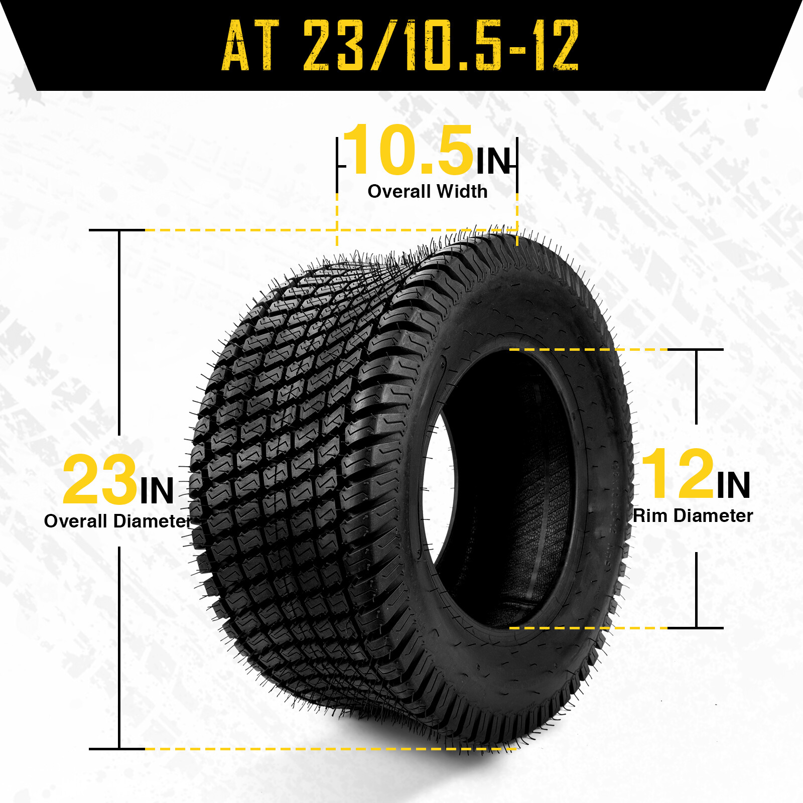 4PLY New 23x10.5-12 23x10.5x12 Lawn Mower Tractor Cart Turf Tires /4P ...