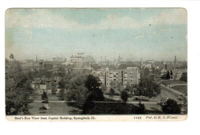 IL - SPRINGFIELD ILLINOIS 1908 Postcard BIRD'S EYE VIEW FROM CAPITOL ...