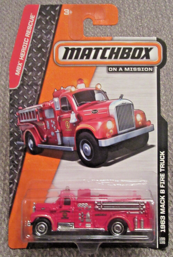 MATCHBOX 2014 MBX HEROIC RESCUE 1963 MACK B FIRE TRUCK RED #100 | eBay