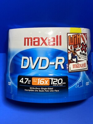 Maxell DVD-R 50 Pack New 4.7GB 16X 120 Min NEW Unopened FREE SHIPPING ...