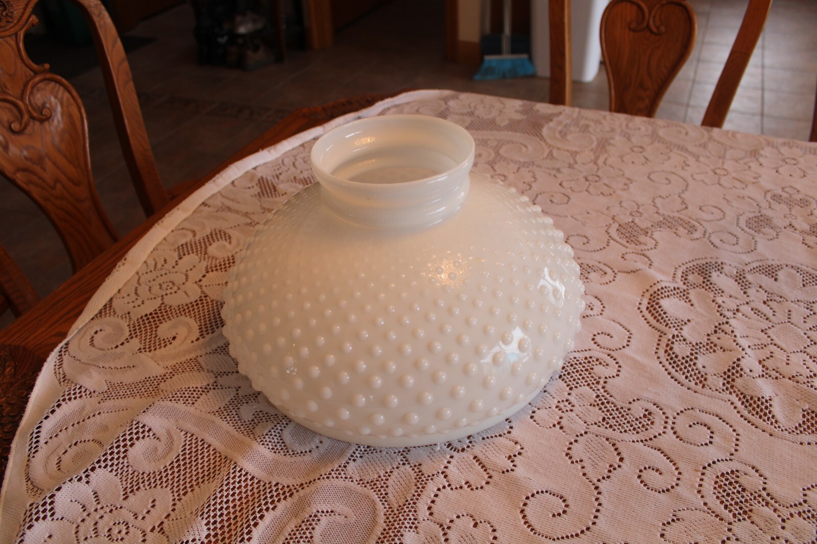 White Milk Glass Hobnail Globe Ex-Large Round Lamp Shade 13 5/8" Wide ...