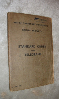 BRITISH RAILWAYS. STANDARD CODES FOR TELEGRAMS. 1958. USED CONDITION | eBay UK