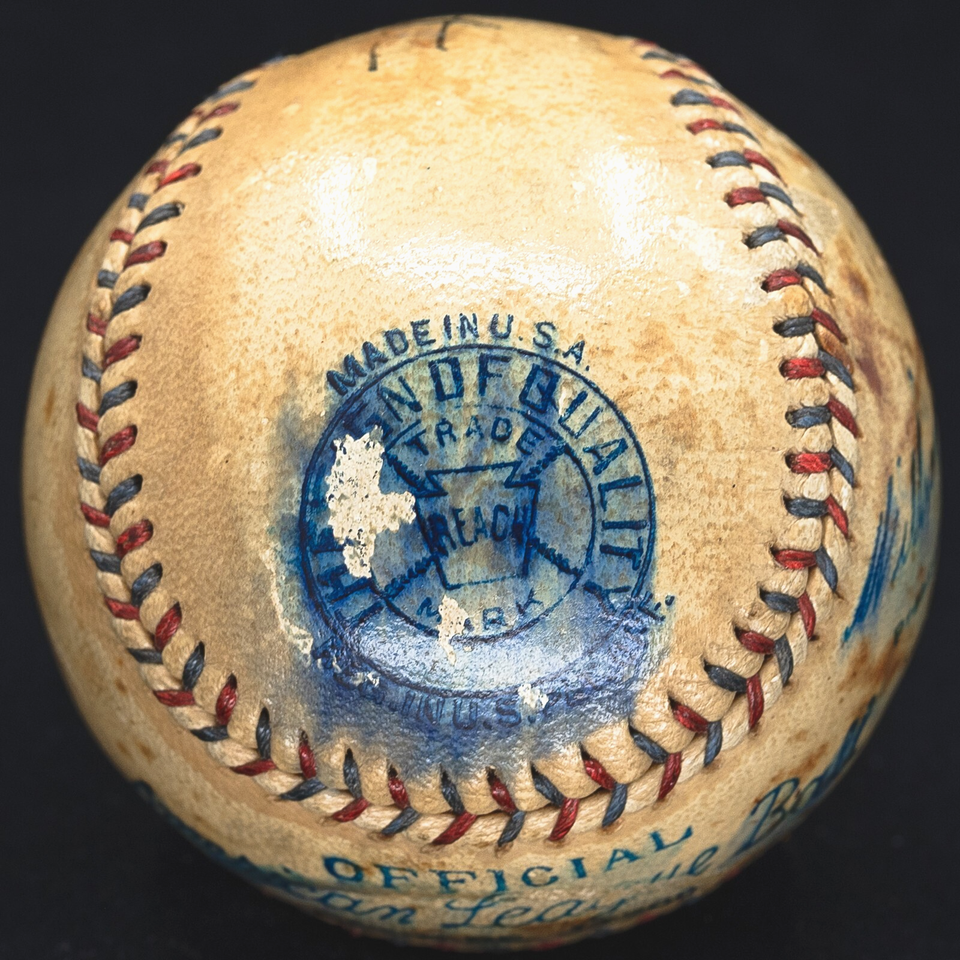 Babe Ruth Single Signed Official American League Baseball 1930s Bold ...