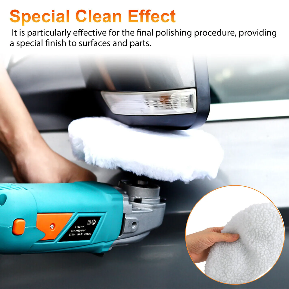 6PCS 5-6/7-8/9-10 inches Polishing Bonnet Buffer Pads Soft Wool For Car ...