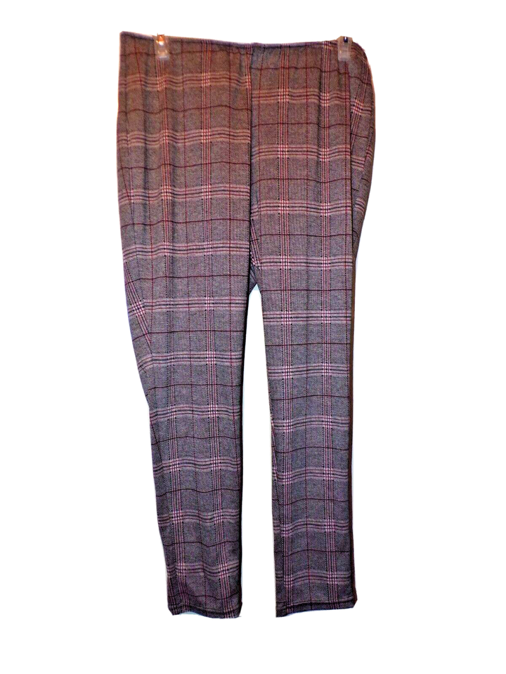 New EYE CANDY PULL ON PLAID STRETCH WAIST LEGGINGS SLACKS women's 3X ...