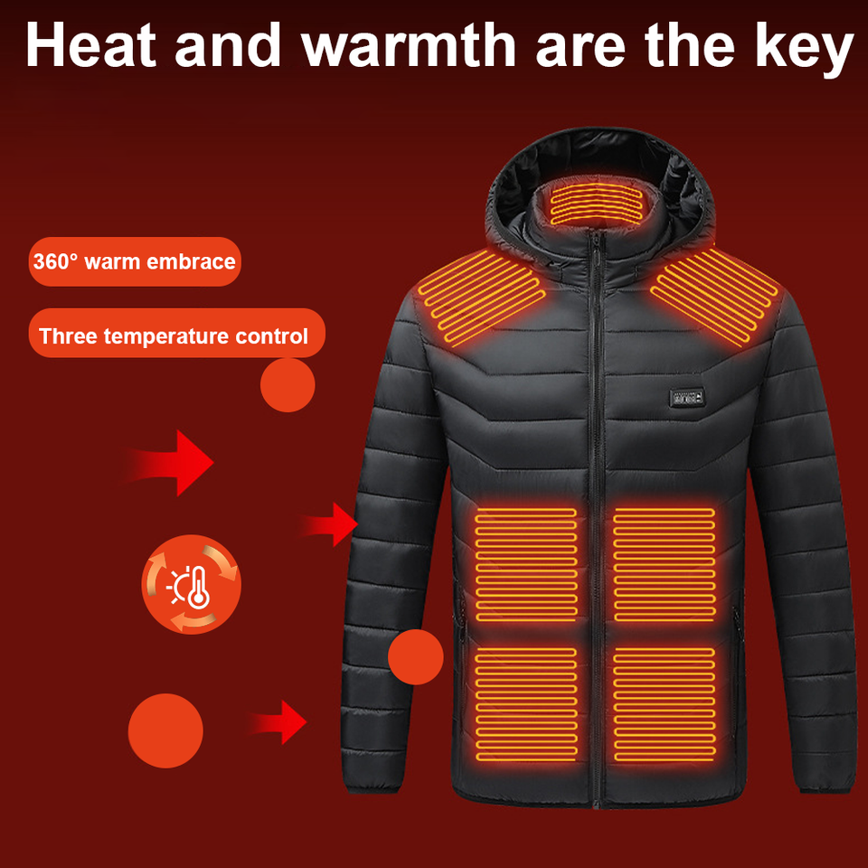 Men Women Electric Coat Heated Jacket USB Winter Warm Up Heating Pad ...