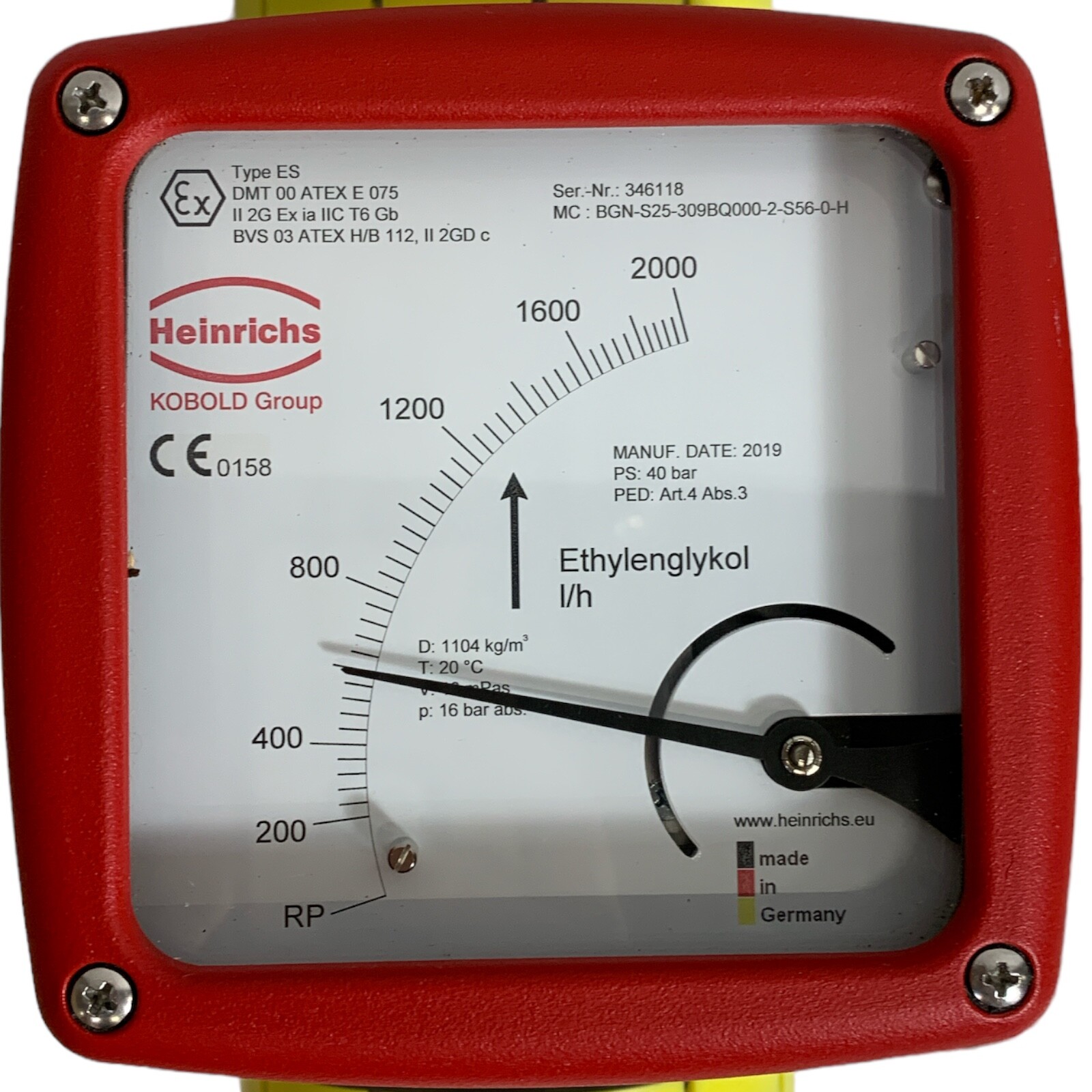 Heinrichs ES DMT 00 ATEX E 075 Durchflussmeter | eBay.de
