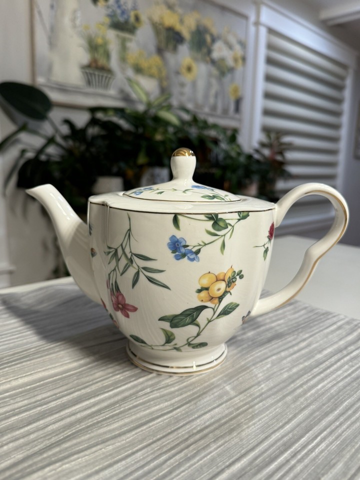 Grace Teaware Fine Porcelain 7-Piece Tea Set Spring Floral And Berry | eBay