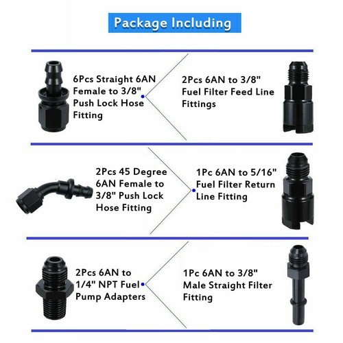 LS Conversion Fuel Injection Line Fitting Adapter Kit EFI FI w/ Filter ...
