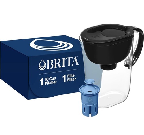 BRITA Longlast Everyday WATER FILTER PITCHER, Large 10-Cup BLACK - NEW ...