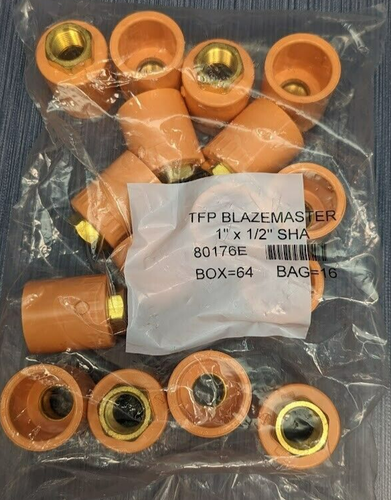 16 x TFP Blazemaster 1" x 1/2" CPVC 80176E, Sprinkler Head Adapter ...