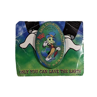 Disney Do You Have Environmentality Earth Day 2001 Pinback Button w ...